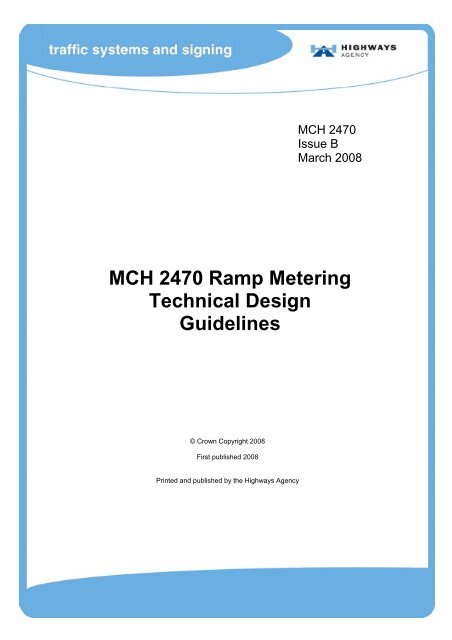 MCH 2470 Ramp Metering Technical Design ... - UK Roads Ltd