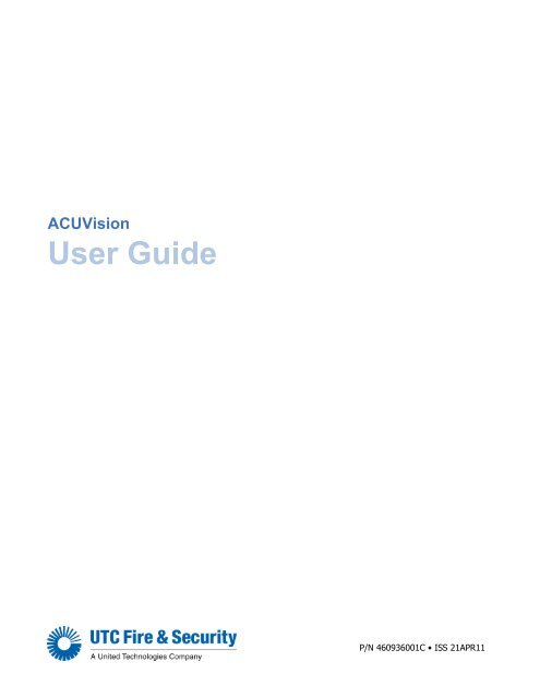 ACUVision User Guide - UTCFS Global Security Products