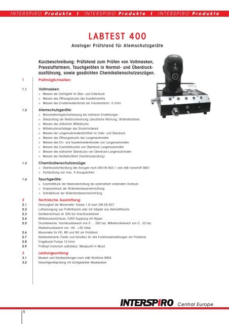 LABTEST 400 - Interspiro