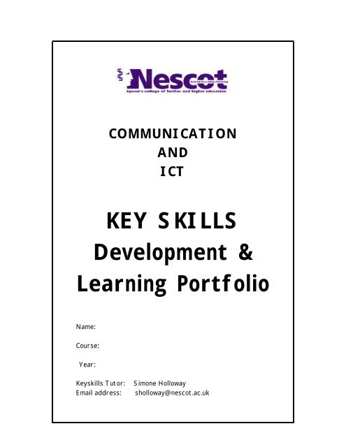 KEY SKILLS Development & Learning Portfolio
