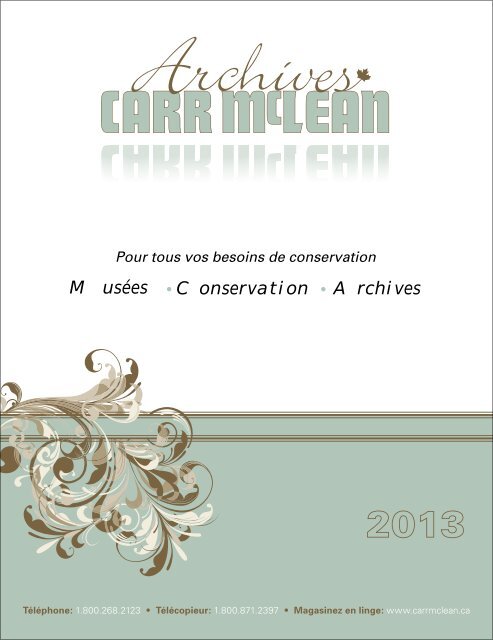 MusÃ©es Conservation Archives - CARR McLEAN