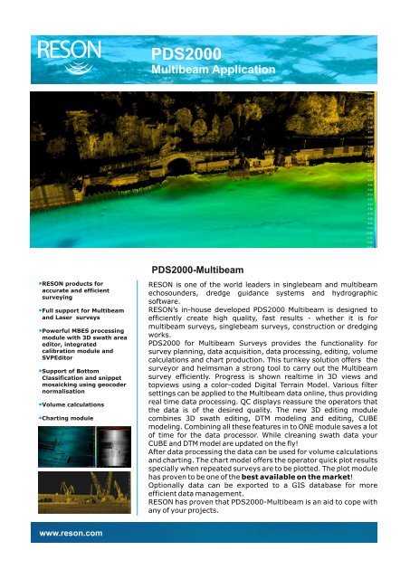 PDS2000 Multibeam Application - Teledyne Reson