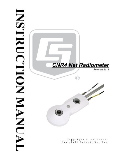 CNR4 Net Radiometer - Campbell Scientific