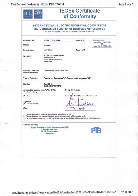 gre of Conform ity - Intertec-Hess GmbH