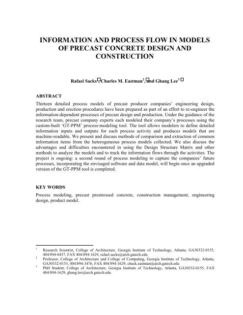 information and process flow in models of precast concrete