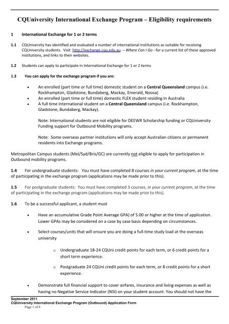 Download Application Form - Central Queensland University