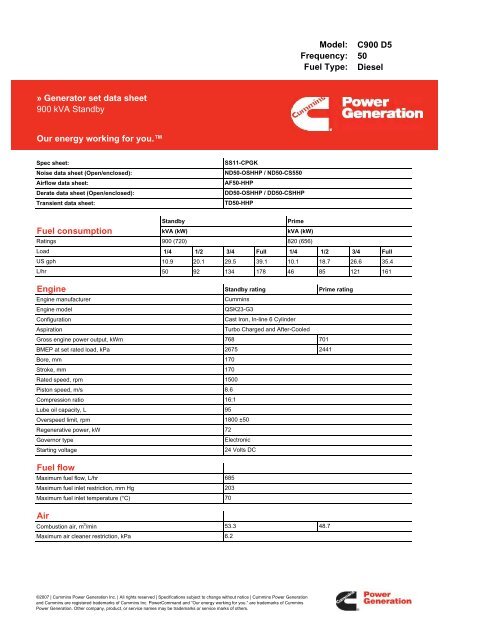C900 D5 50 Diesel Our energy working for you.â ¢ Fuel consumption ...