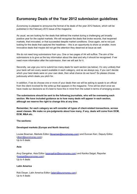 Download submission guidelines in PDF format - Euromoney