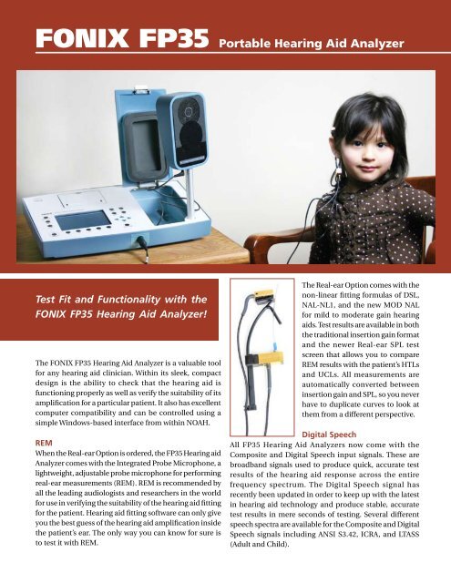 FONIX FP35 Portable Hearing Aid Analyzer - Inter-Med Technologies