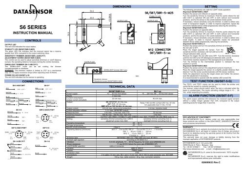S6 SERIES - Datasensor