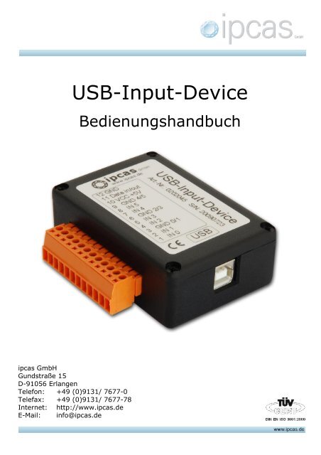 Handbuch - USB-Input-Device, digitale Eingänge und - ipcas GmbH