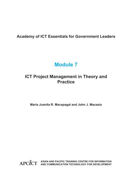 ICT Project Management in Theory and Practice Module 7