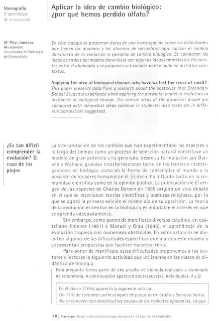Aplicar la idea de cambio biológico: ¿por qué hemos perdido olfato?