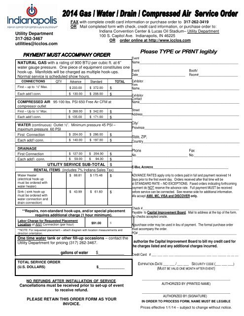 Gas Water Drain Air Order Form - FDIC