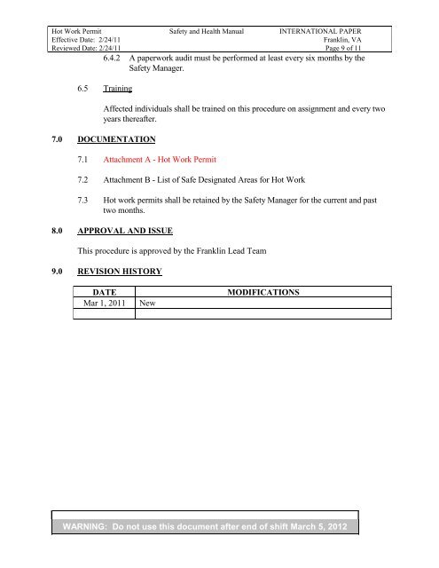 Hot Work Permit Safety an