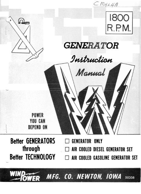 CM4L4-A Operators Manual, Parts List & Wiring ... - Winco Generators