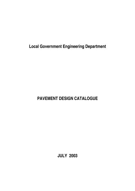 Pavement Design Catalogue - LGED