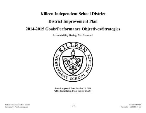 District Improvement Plan - Killeen Independent School District