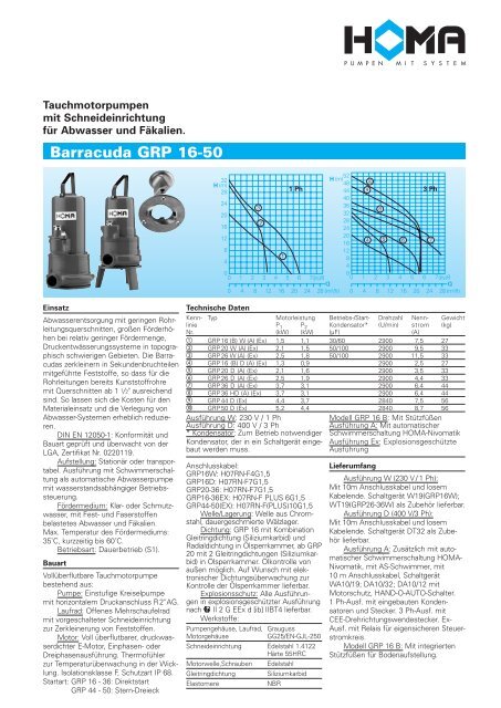 Barracuda GRP 16-50 - HOMA - Pumpen mit System