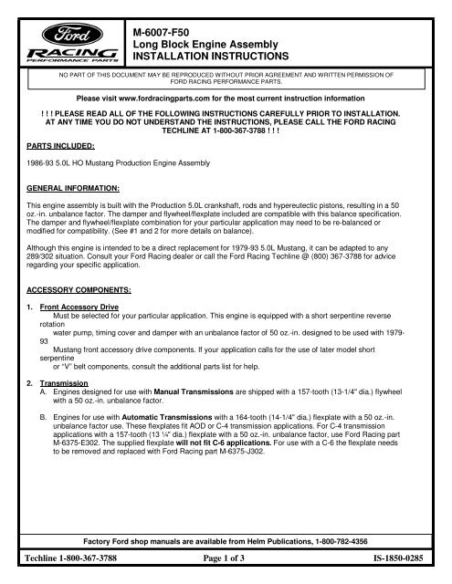 Available (PDF) - Ford Racing