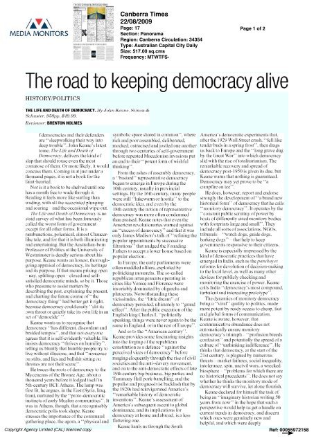Original in pdf here - The Life And Death Of Democracy