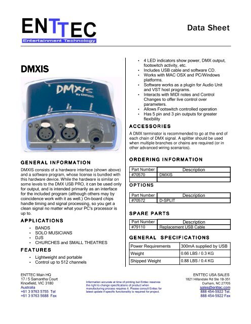 Datasheet - Enttec