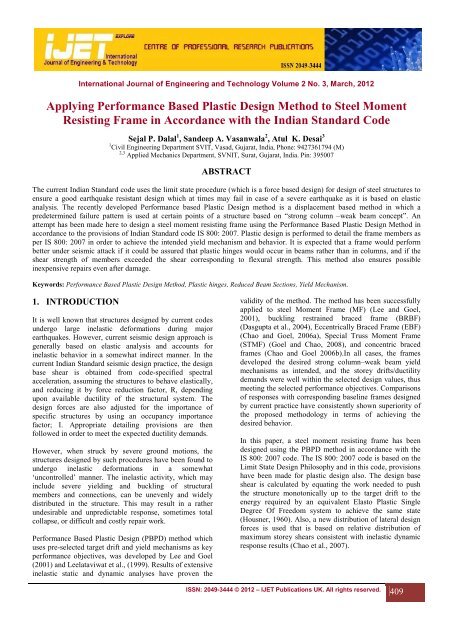 Applying Performance Based Plastic Design Method to Steel ...