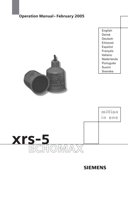 Echomax XRS-5 Operation Manual - RS Hydro