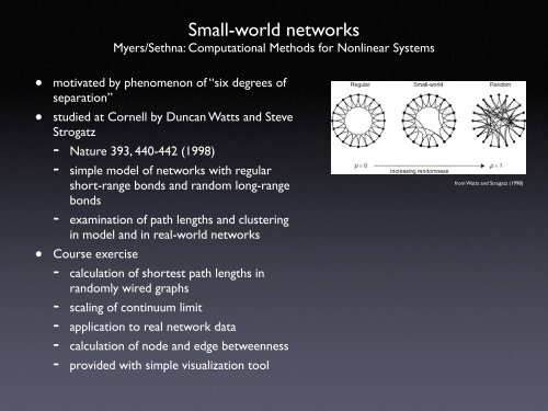 Introductory lecture on Small World Networks module