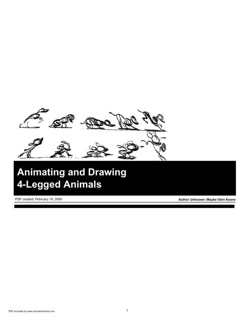 Animating and Drawing 4-Legged Animals - Animation Meat