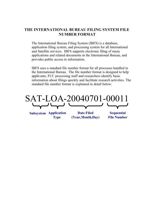 IBFS File Number Format and Abbreviations - n. Licensing - n - FCC