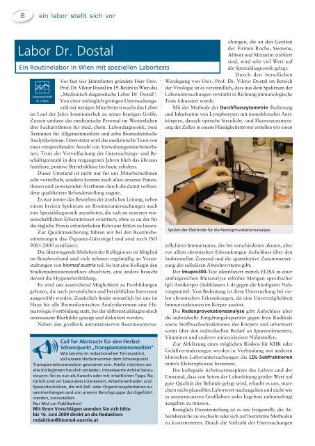 Labor Dr. Dostal - biomed-austria
