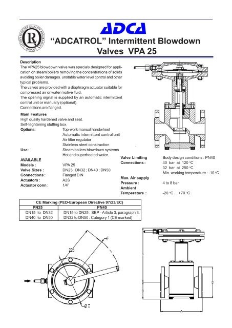 â ADCATROLâ Intermittent Blowdown Valves VPA 25