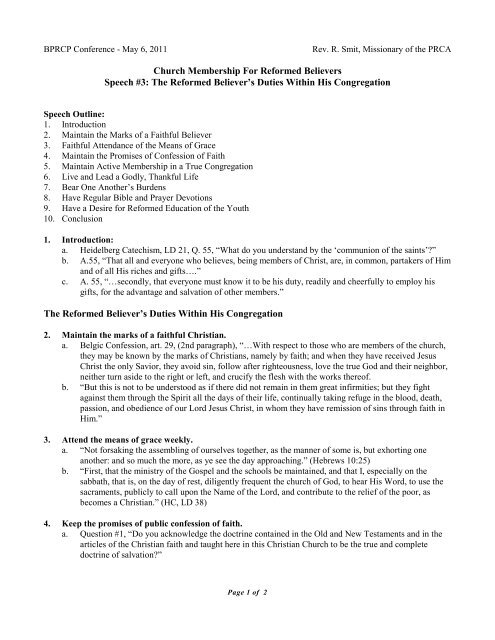 Speech #3 Outline - Philippines Mission Work of the Protestant ...