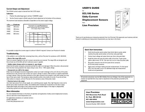 ECL100 Manual - Lion Precision