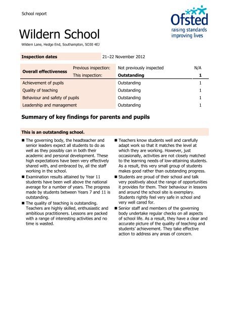 Final Inspection report Nov 2012.pdf - Wildern School