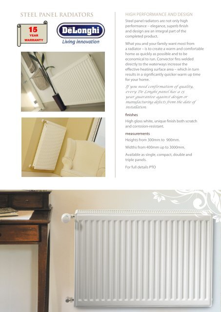 STEEL PANEL RADIATORS - Hunt Heating