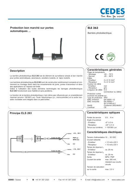 Description Principe ELS 263 ELS 263 ... - Cedes.com