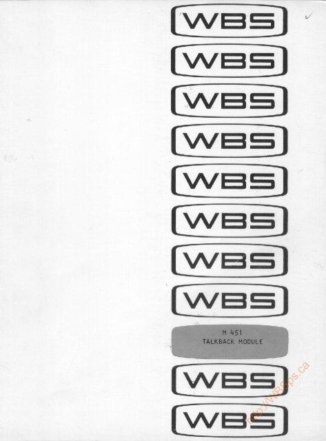 M451 Talkback Module - Ward-Beck Systems Preservation Society