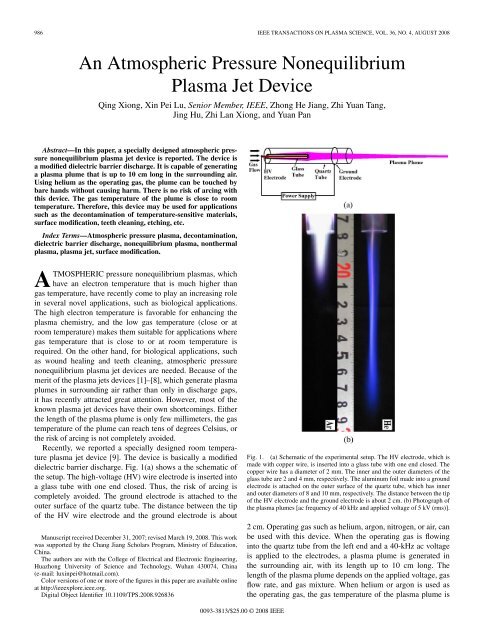 An Atmospheric Pressure Nonequilibrium Plasma Jet ... - IEEE Xplore