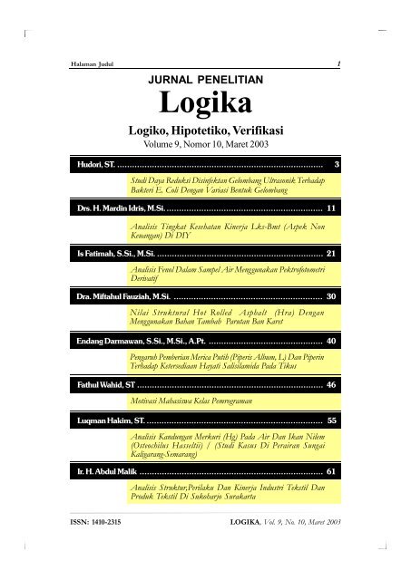 Logika - DPPM UII - Universitas Islam Indonesia