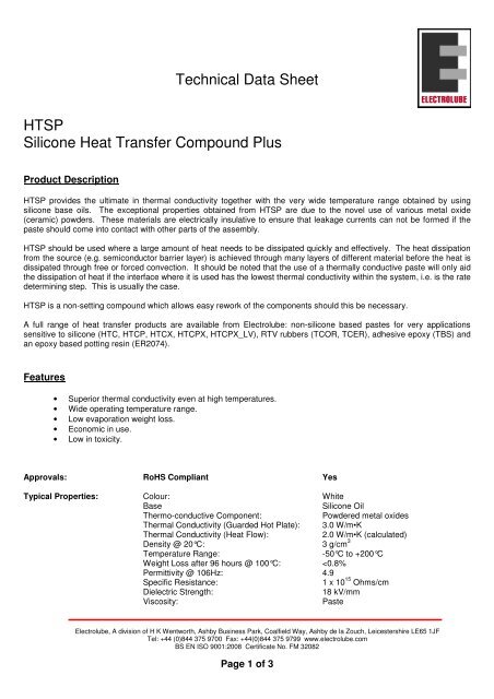 Silicone Heat Transfer Compound Plus TB - The Solder Connection
