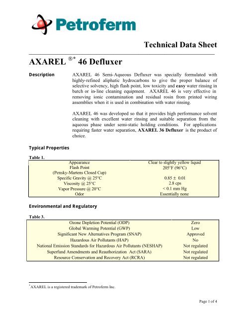 AXAREL 46 TDS 09-02 - The Solder Connection
