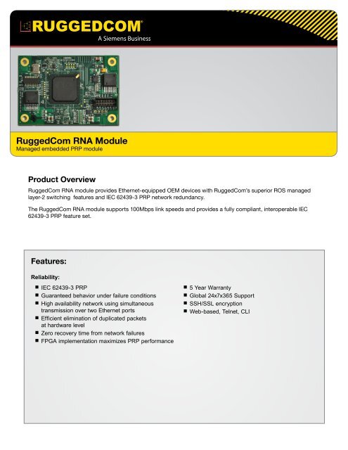 RuggedCom RNA Module