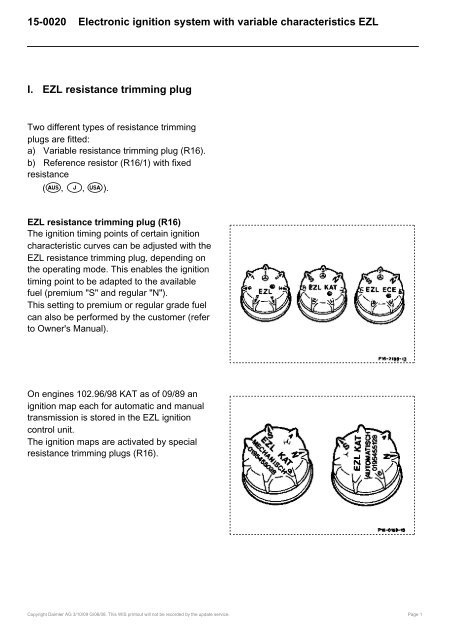 I. EZL resistance trimming plug - W124 Performance