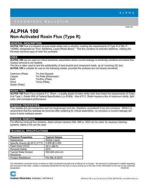 ALPHA 100 - The Solder Connection