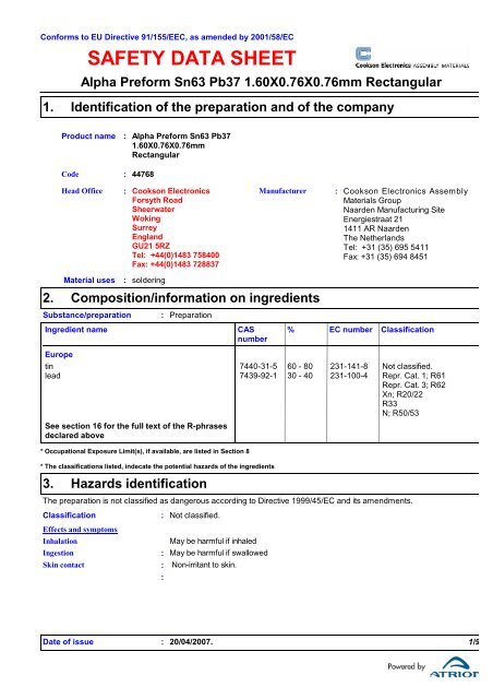 1235 Alpha Preform Sn63 Pb37 1 - The Solder Connection