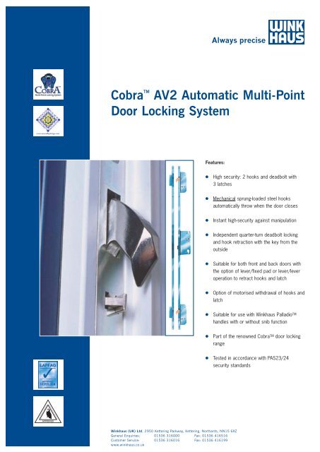 Download the autoLock AV2+ Brochure - Winkhaus