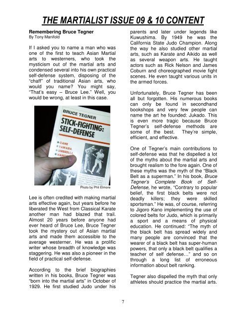 Remembering Bruce Tegner - The Martialist