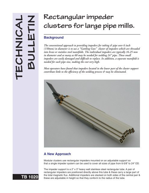 Adjustable impeder cluster for 6-24" pipe.